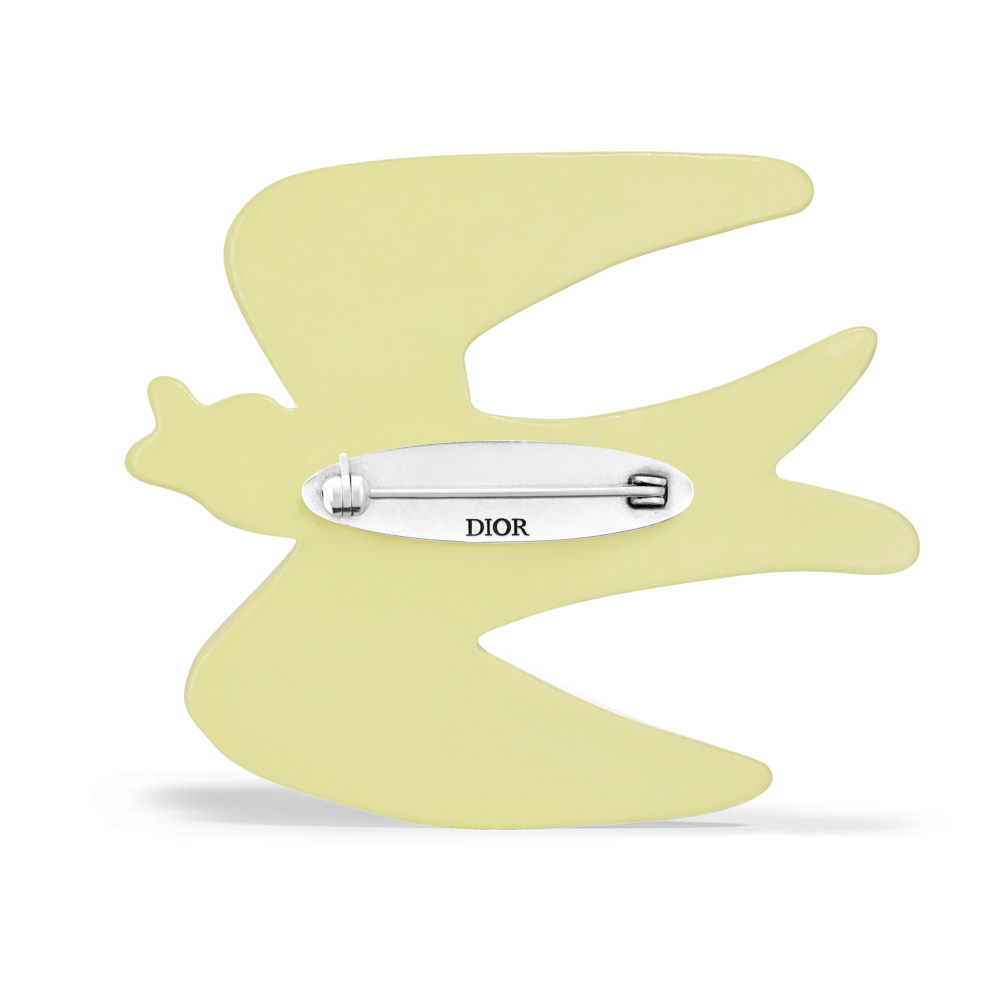 DIOR AND HYLTON NEL Bird Brooch Blue and Yellow Ceramic with Silver ...