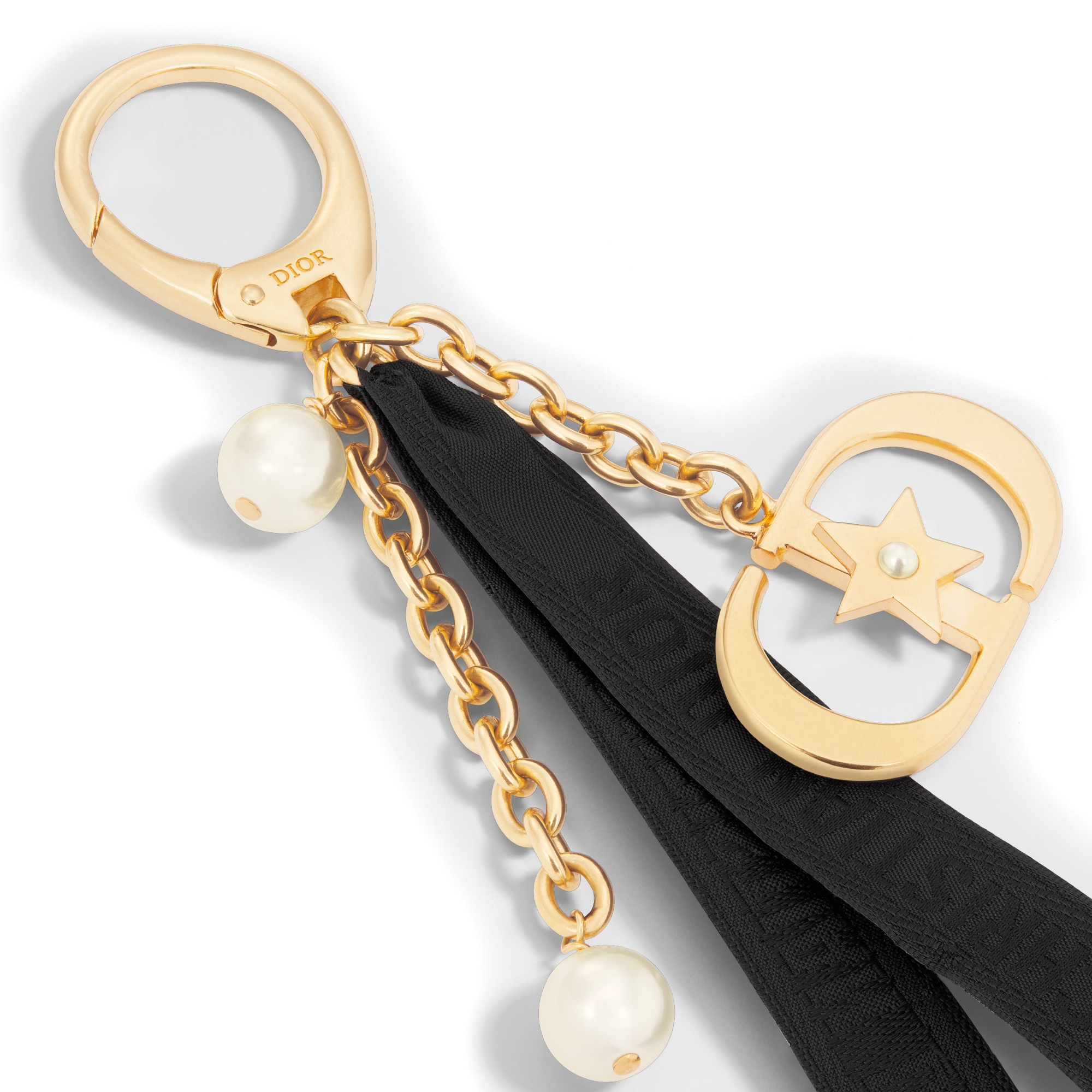 Lucky 30 Montaigne Bag Charm Pale Gold-Finish Metal with Black ...