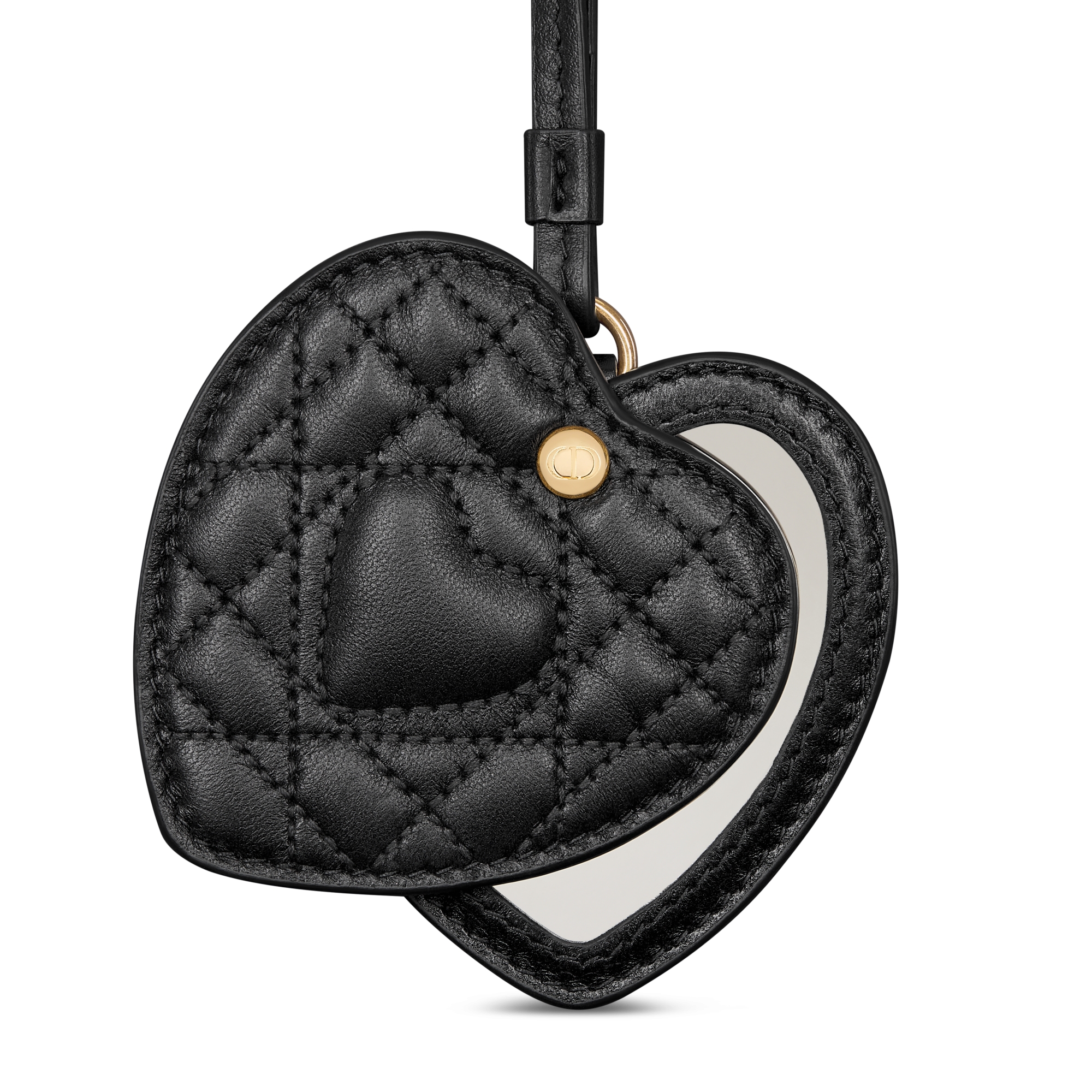 Ciondolo per borsa con specchietto a forma di cuore Pelle di agnello ...