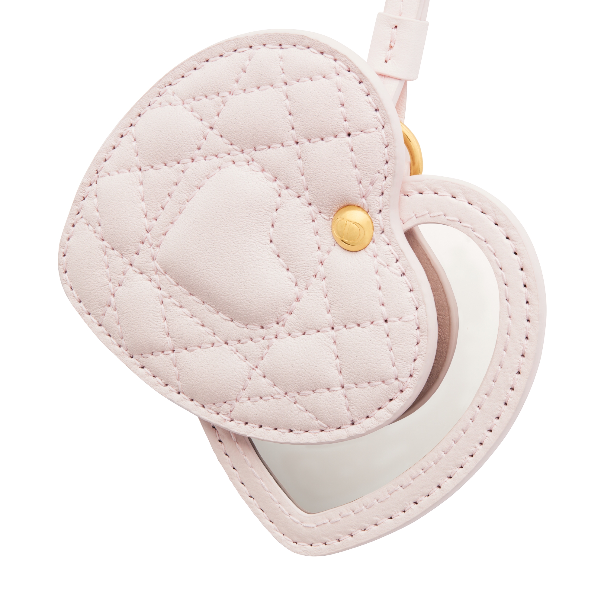 Ciondolo per borsa con specchietto a forma di cuore Pelle di agnello ...