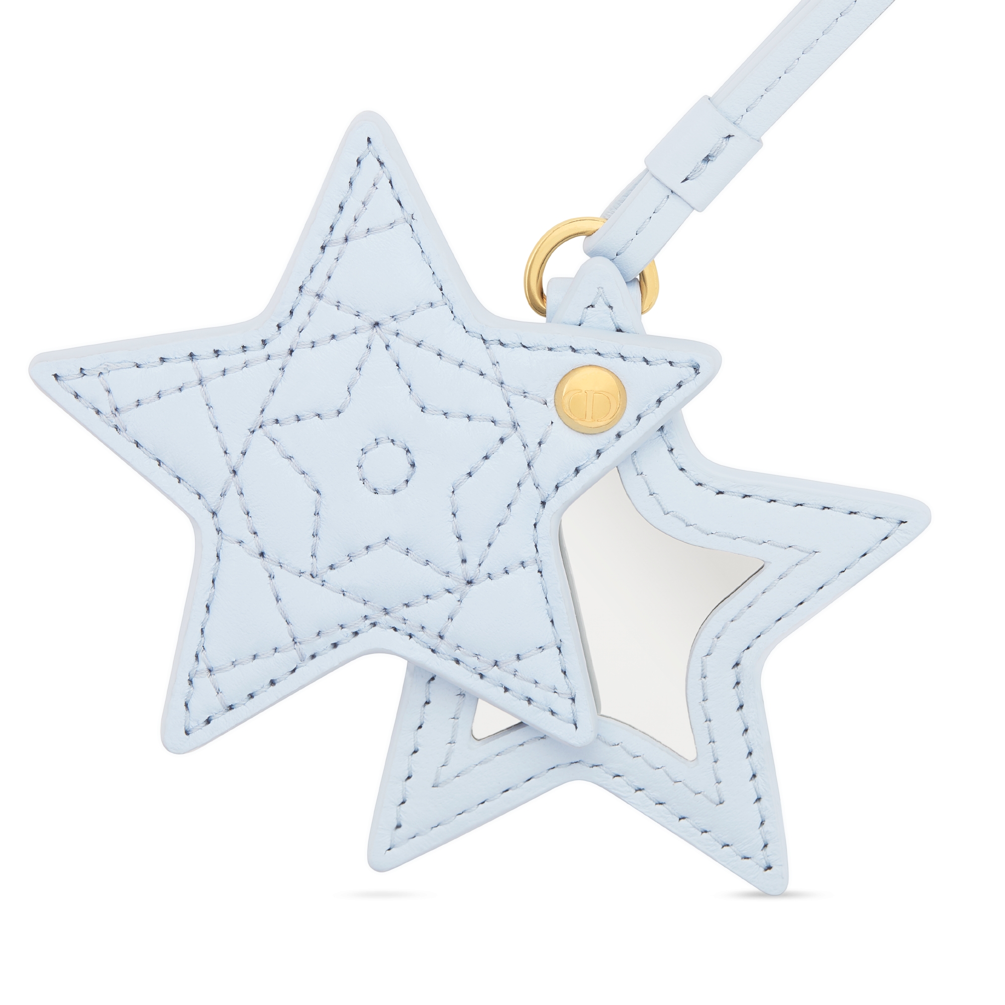 Bag Charm with Star Mirror Sky Blue Lambskin with Star Motif | DIOR