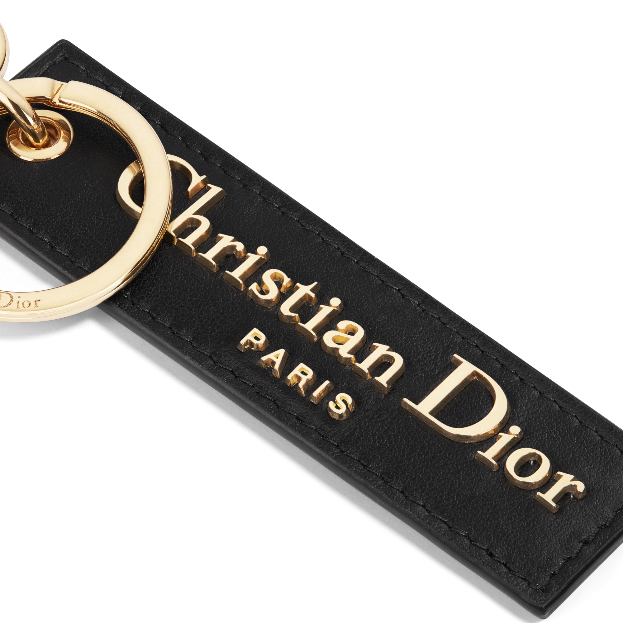 Christian Dior Paris Bag Charm and Key Ring Black Calfskin | DIOR