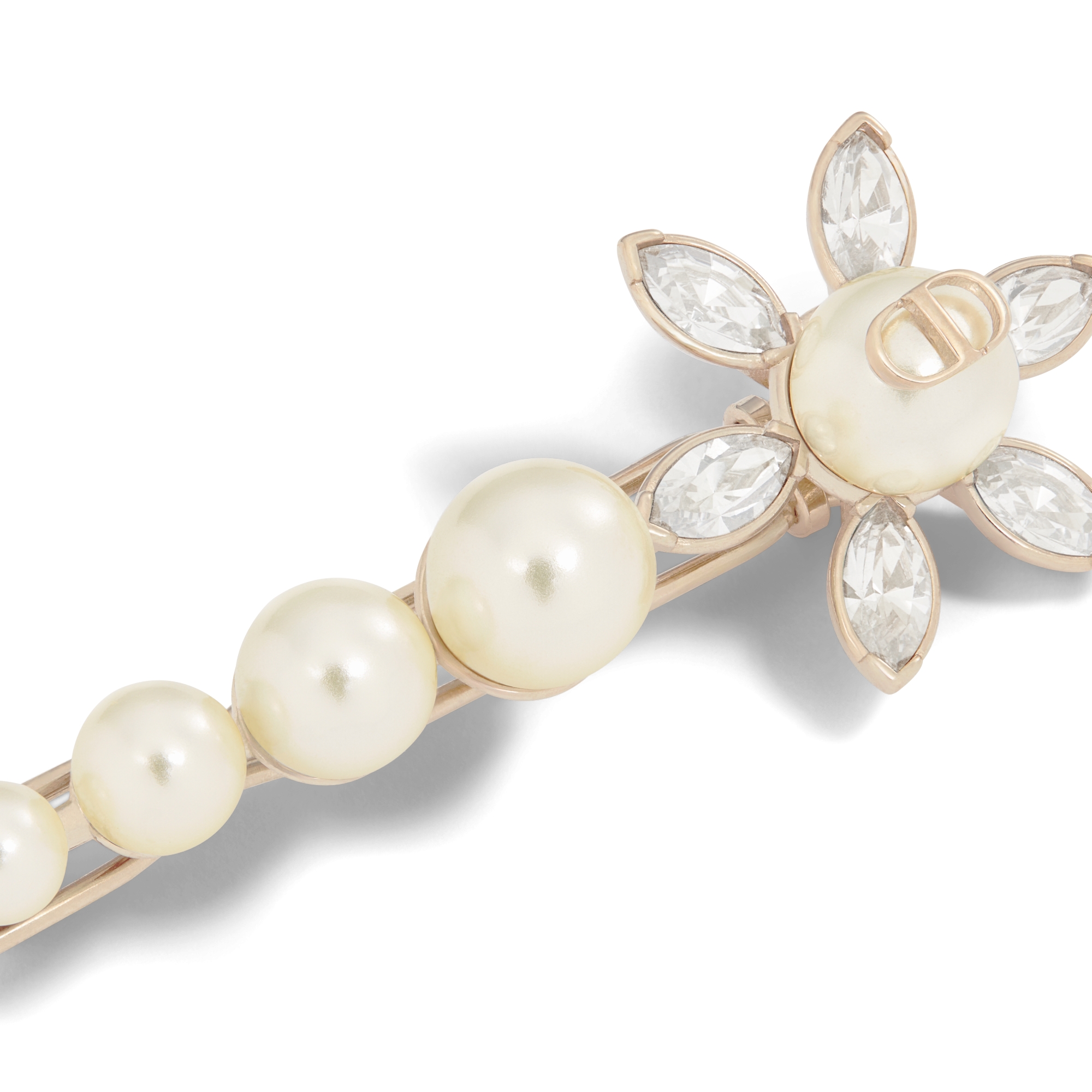 Bloom in Dior Barrette Gold-Finish Metal with White Resin Pearls and ...