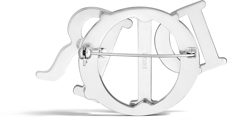 Dior Charm Brooch Silver-Finish Brass and White Crystals | DIOR