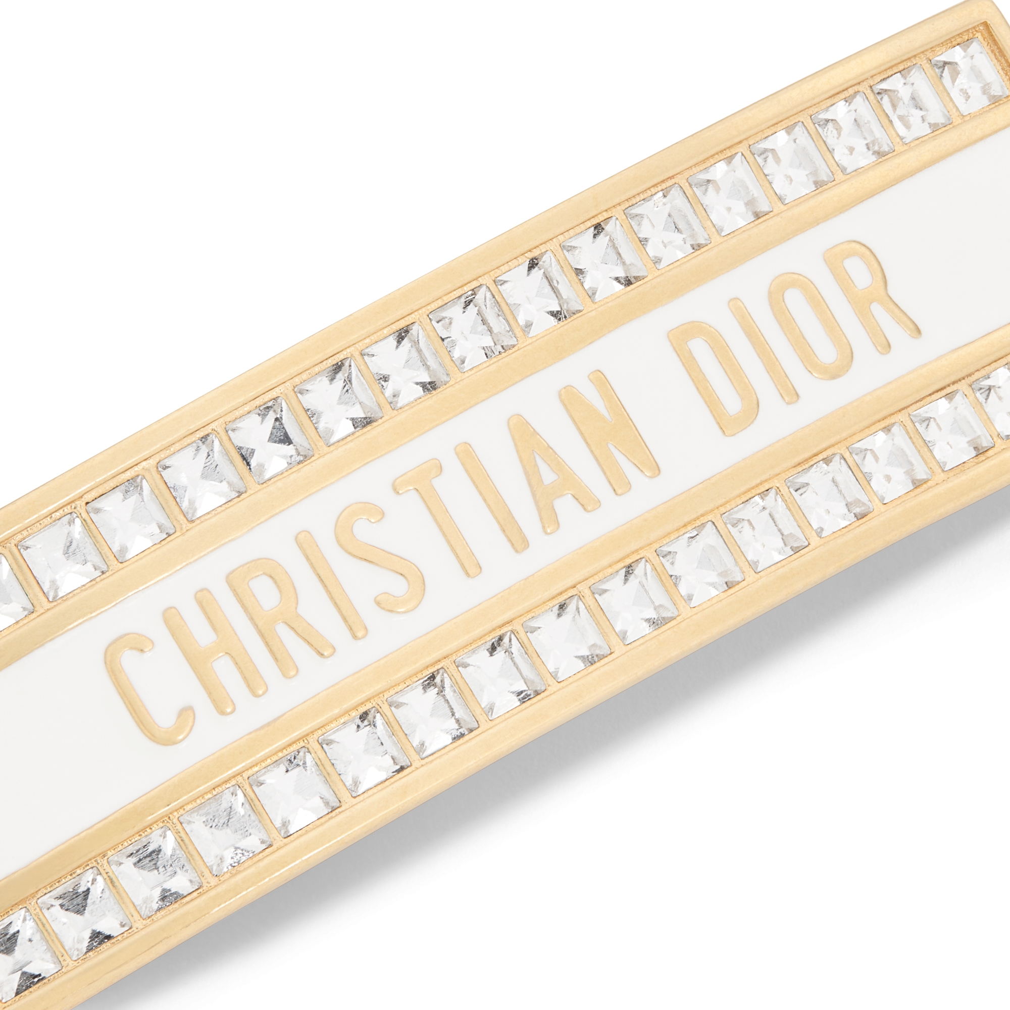 Dior Night Code Barrette Gold-Finish Metal, White Crystals and Latte ...