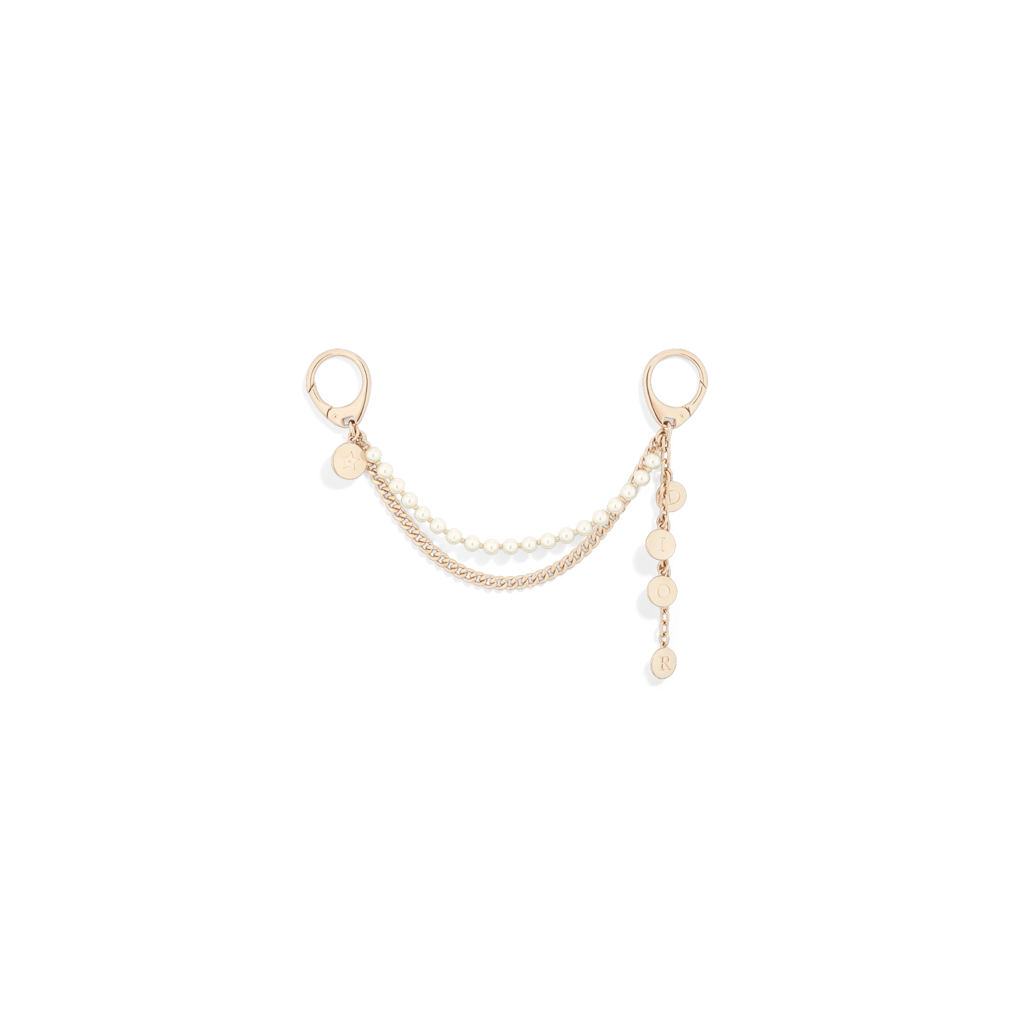 D-Dream Bag Charm Champagne-Finish Metal and White Resin Pearls | DIOR