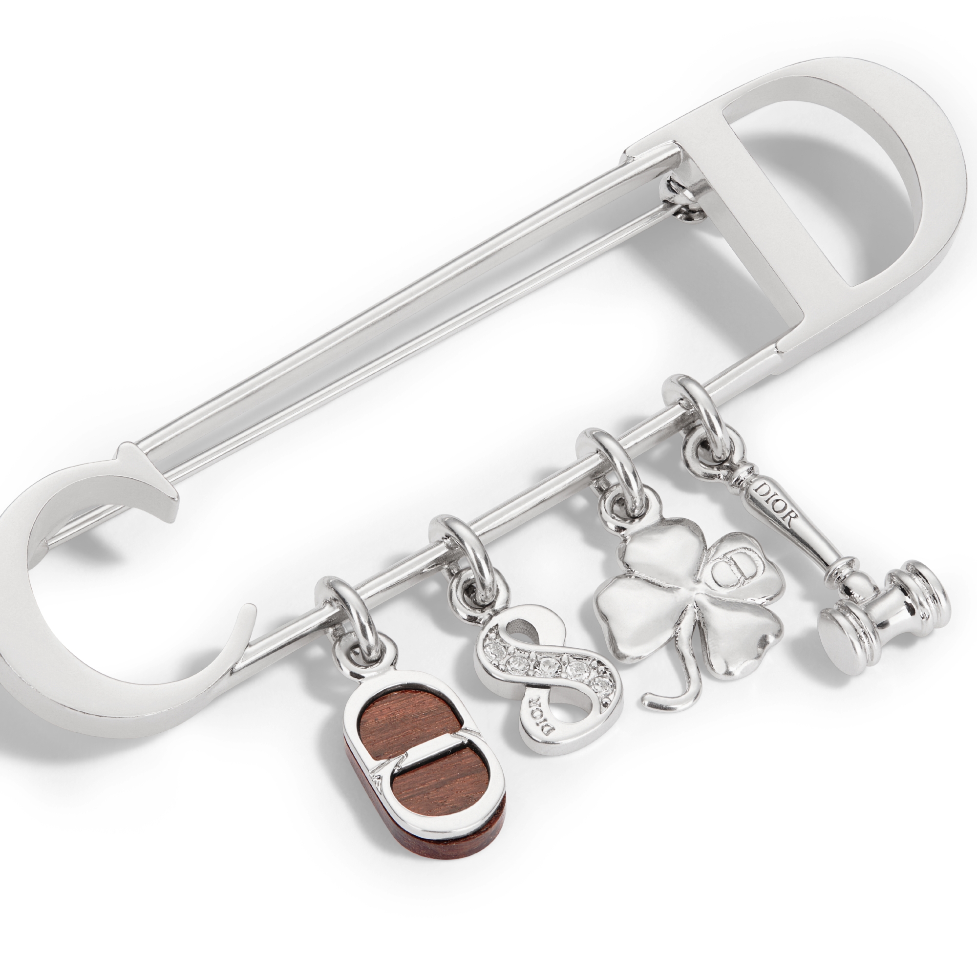 Knock on Wood Brooch Silver-Finish Brass, Santos Wood and White ...